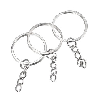 Split Keychain Rings, 1.6x25mm Round Flat Key Holder for Keys Silver ...