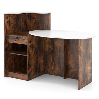 Reception Desk, Spacious, Lockable, Sturdy with Adjustable Shelf - Bed ...