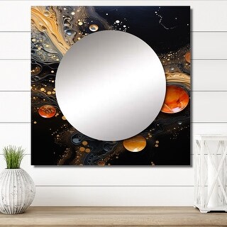 Designart "Abstract Coffee Nitro Nebula" Abstract Shapes Wall Mirror ...