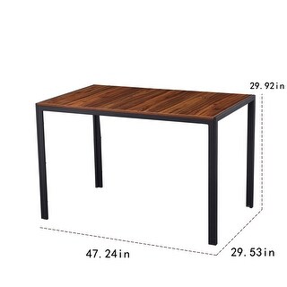 Modern Dining Table MDF Density Board Desktop Metal Pipe Spraying Legs ...