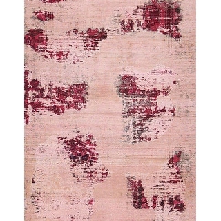 Ahgly Company Machine Washable Abstract Deep Rose Pink Area Rugs - Bed ...