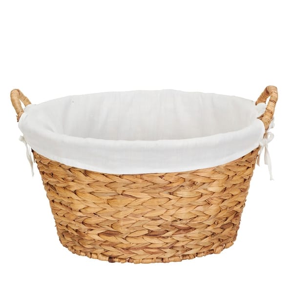 wicker laundry basket lined