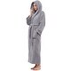 Women's Hooded Long Bathrobe Terry Cotton - Full Ankle Length Spa Robe ...
