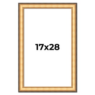 17x28 Frame Gold Plein Aire Solid Wood Picture Frame Width 2 Inches ...