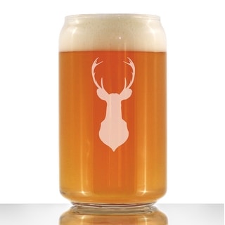 Deer Head - Beer Can Pint Glass - Rustic Gifts & Decor - 16 Ounce - Bed ...