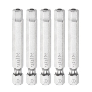 5pcs H6 Magnetic Security Hex Screwdriver Bit 1/4" Hex Shank 2" Length ...