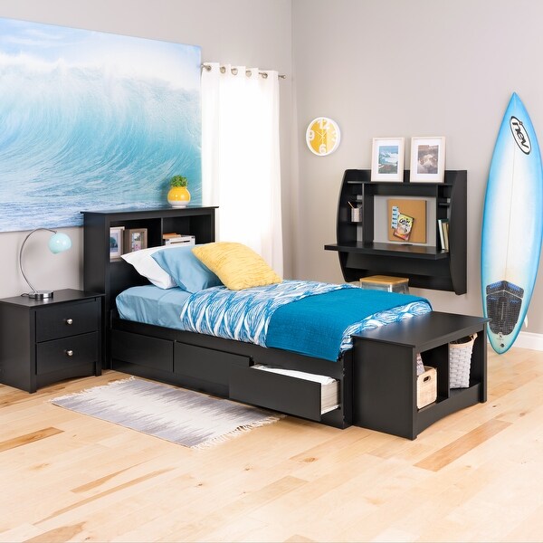 Prepac twin xl platform storage bed with 3 drawers store