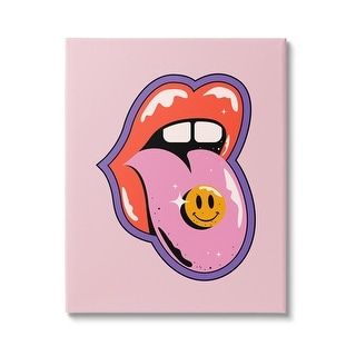 Stupell Retro Lips with Smiley Canvas Wall Art design by House of Lulu ...