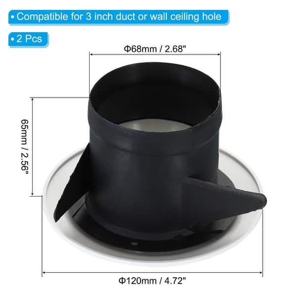 3" Round Air Vent 2pcs Adjustable Ceiling Diffuser Grill Soffit Vent ...