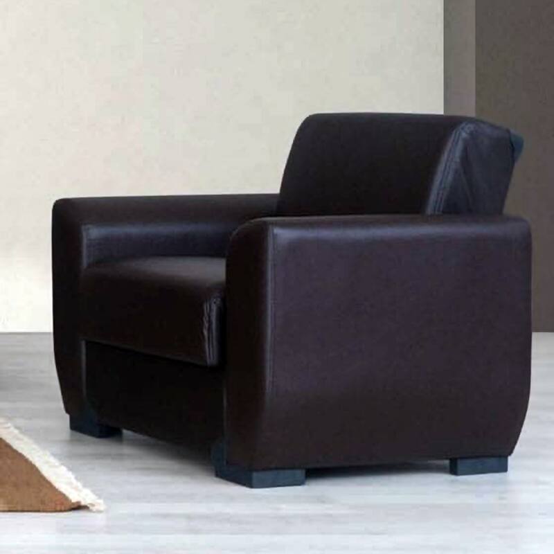 Colorado Brown Leather Convertible Arm Chair with Storage - Overstock ...