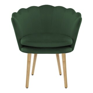 Contemporary Velvet Fabric Upholstery Accent Chairs, Shell Shaped ...