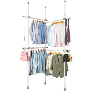 Double Clothing Rack, Adjustable Racks for Hanging Clothes, 2 Tier ...