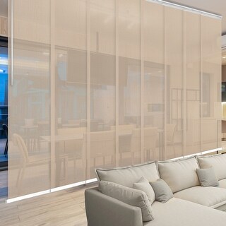 InStyleDesign Cinnamon 8-Panel Single Rail White Panel Track Extendable ...