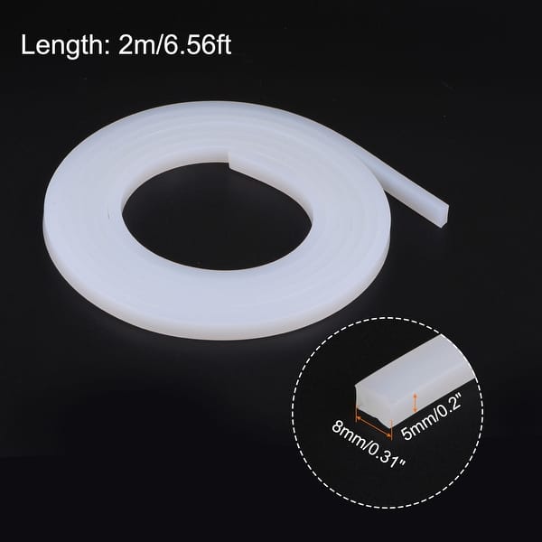Flexible Solid Silicone Strip 0.31"x0.2"x6.56ft Rectangular No Adhesive ...