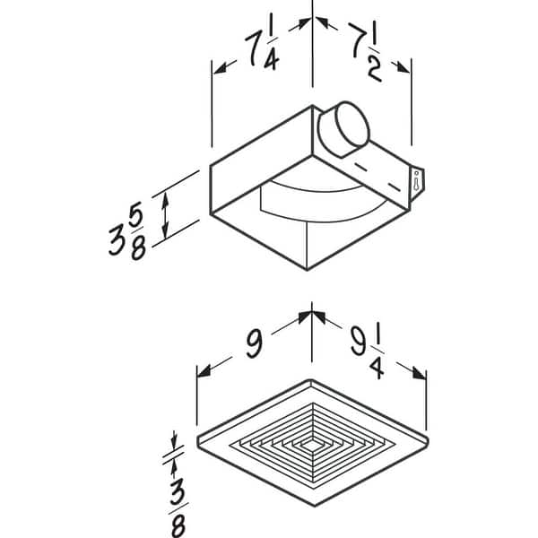 Broan 671 Economy 70 CFM 6.0 Sone Ceiling Mounted Bath Fan - Bed Bath ...