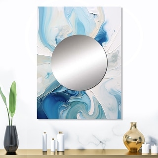 Designart "Blue And Grey Ethereal Elixir V" Abstract Mirror Blue ...