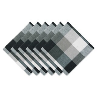 Checkered Square Cloth Napkins - 20" - Black and Gray - Set of 6 - Bed ...