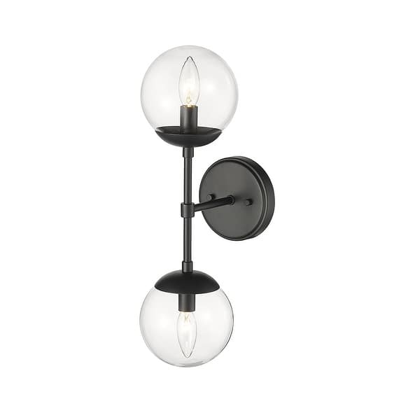 Millennium Lighting Avell 2 Light Sconce with Clear Glass Shades - Bed ...