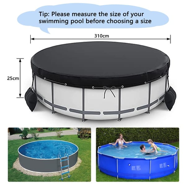 Round Pool Cover for Above Ground Pool and Waterproof Pool Cover - Bed ...