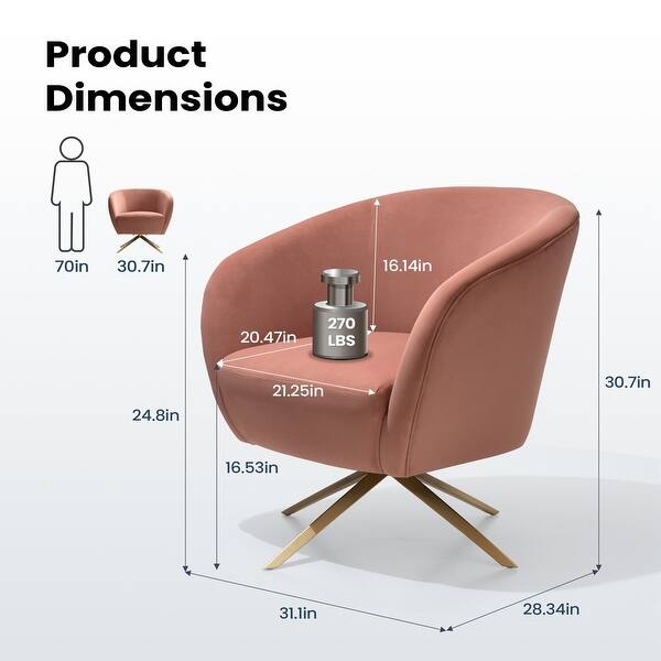 Pellebant Flannel Swivel Accent Office Chair with 360 degrees Rotation ...