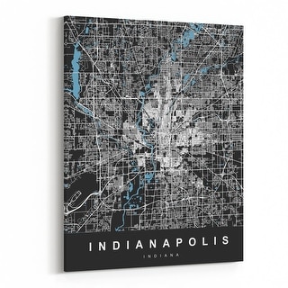 Indianapolis Indiana City Pattern Canvas Wall Art Print - Bed Bath ...