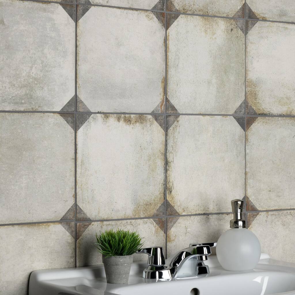 Merola Tile Barcelona Decor Guell 5-3/4" x 5-3/4" Porcelain Floor and ...