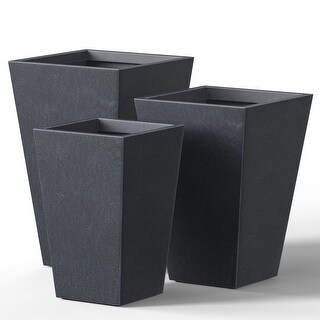 Tall Concrete Rectangle Plant Boxes / Large Indoor and Outdoor Flower ...