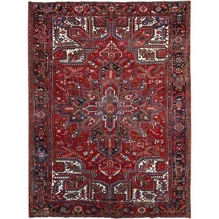 Shahbanu Rugs Tomato Tango Red Evenly Worn Cleaned Hand Knotted All ...