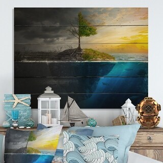 Designart 'Life And Death Religious Island' Traditional Wood Wall Art ...