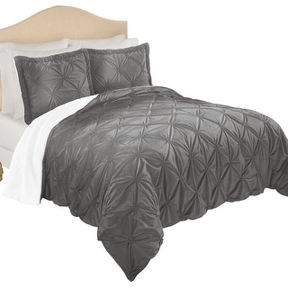 3-Piece Velvet Diamond Pintuck Texture Comforter Set - Bed Bath ...