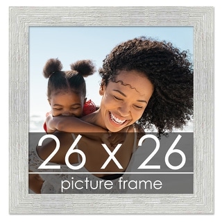 26x26 Distressed/Aged White Washed Wood Picture Square Frame - Picture ...