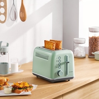 BUYDEEM 2-Slice Toaster,Extra Wide Slots Stainless Steel with High Lift ...