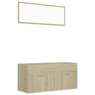 vidaXL 2 Piece Bathroom Furniture Set Sonoma Oak Engineered Wood - 39.4 ...