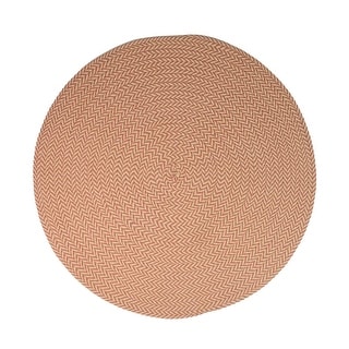 Rust Red Cream Chevron Textured Hcrafted Reversible Round Door Mat 45 ...