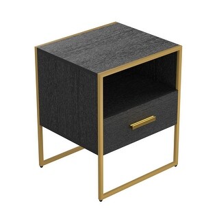 Modern Handmade Metal Frame Nightstand with 1 Drawers Solid Steel Legs ...