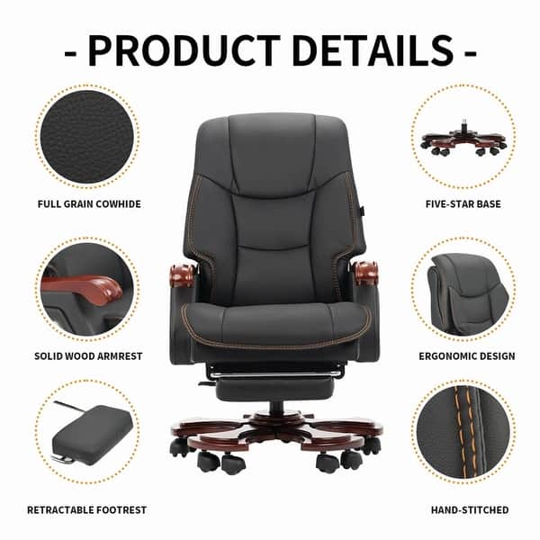 Kinnls Jones Big Tall Executive Office Chair With Massage Genuine ...