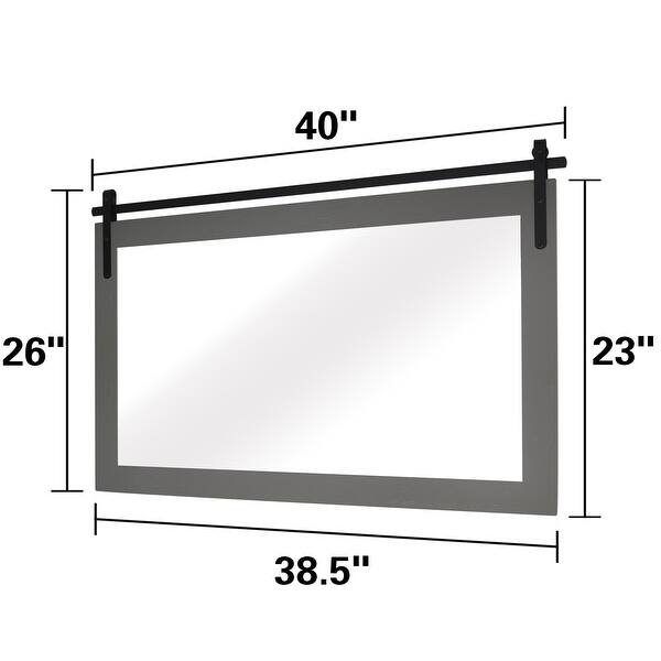 Rustic Farmhouse Rectangle Solid Wood Frame Wall Mirror for Bathroom ...