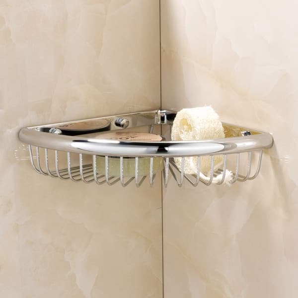 Shower Caddies Corner Shelf for Bathroom Brass Basket Organizers and ...