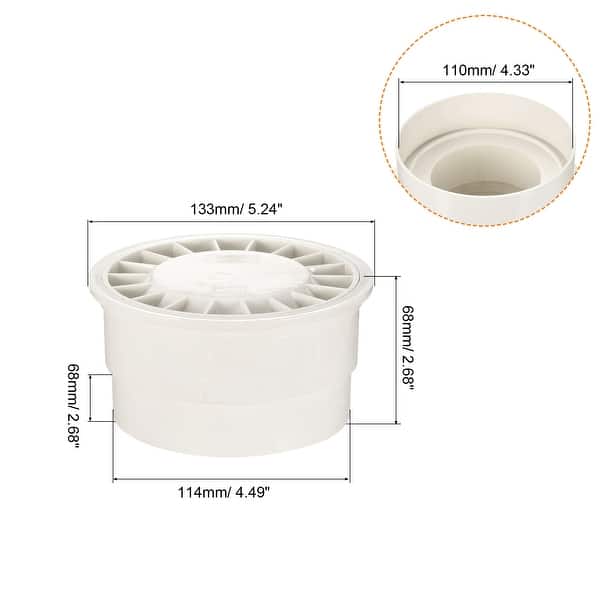 Floor Drains PVC 114mm OD Snap-In Round Cover Grate Drain Strainer ...