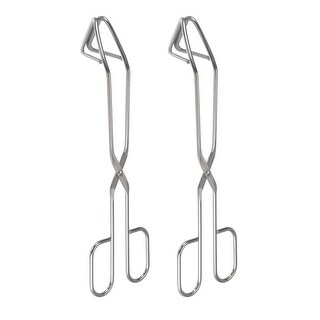 2pcs Stainless Steel Scissor Tongs 10" Barbecue Grilling Tongs with ...