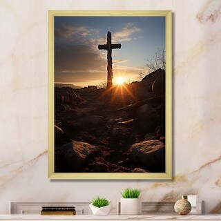 Designart "Religious Cross Resurrections Promise" Meditation Framed ...