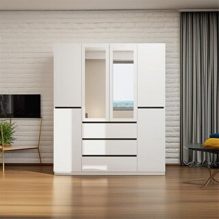 Modern Wardrobe with Silver Mirror - Bed Bath & Beyond - 40175551