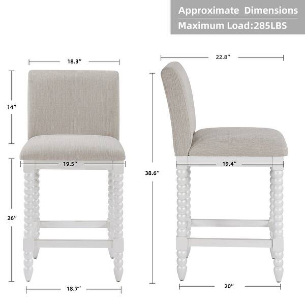 26" Chenille Spindle Legs Counter Stool - Bed Bath & Beyond - 40425618