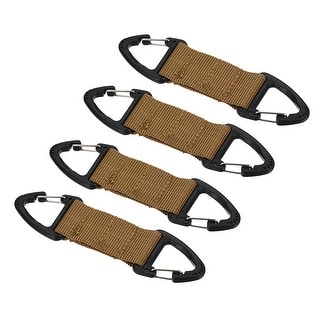 Belt Clips Strap Hanging Buckle Keychain with Double Triangle Clip Khaki 4pcs - Bed Bath ...