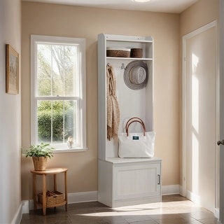 Rustic Hall Tree with Shoe Storage Bench,Entryway Bench with Coat Rack ...