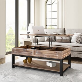 Rectangular Coffee Table, Hidden Storage End Table, Living Room Center ...
