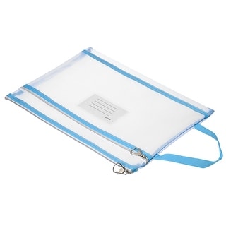 A4 Nylon Document Pouch with Handle Mesh Clear Zip Files Bag - Bed Bath ...