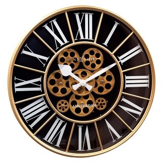London 20 Inch Open Face Wall Clock with Roman Numerals and Pendulum ...