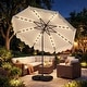 10 FT Outdoor Table Umbrella Solar Patio Umbrella with Base Included ...