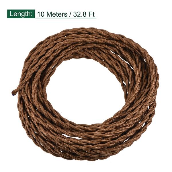 Twisted Cloth Covered Electrical Wire Vintage 2 Core 18AWG 10M - Light ...